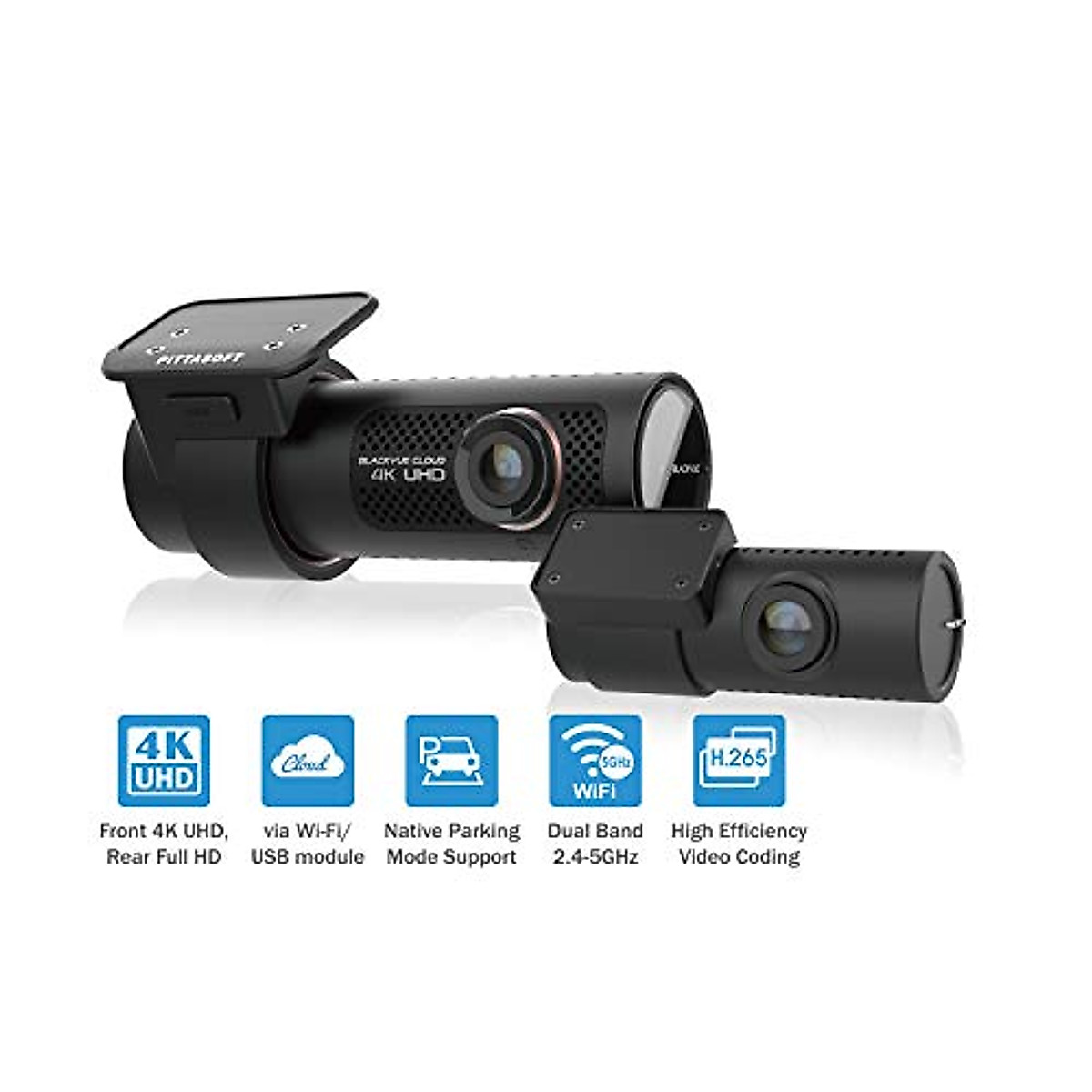 BlackVue DR900X-2CH with 32GB microSD Card | 4K UHD Cloud front Dashcam | Built-in Wi-Fi, GPS, Parking Mode Voltage Monitor | LTE via Optional CM100 LTE Module