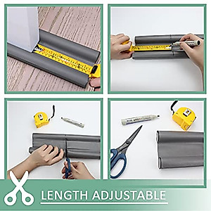 Bluearks 37 Inch Door Draft Stopper, Under Door Draft Stopper for Bottom, Twin Door Draft Stopper, Adjustable Door Sweep, Door Noise Blocker Cold Air (Size Adjustable