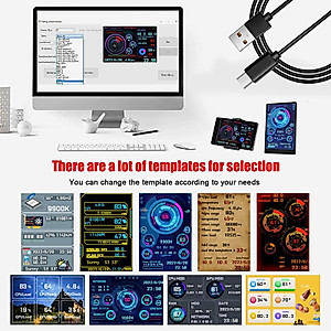 PC CPU Data Monitor, 5in IPS USB Mini Screen Computer Sensor Panel Display Temperature Monitor for AIDA64 PC CPU Data Monitor, Only Support for Windows System