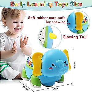 Baby Toys 6 to 12 Months,Toddler Toys,Star Projector Crawling Elephant Toys for 1-2 Year Old Boys Girls,Tummy Time Toys with Music,3 6 9 12-18 Months Babies Girl Toys,1 Year Old Boy Girl Birthday Gift