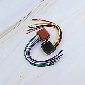 2 Set 16 Pin to ISO Adapter Cable Socket Car Stereo Radio CD Player Receiver Replacement Wire Harness Cable Compatible with VW Peugeot Citroen 308 Sega RD9