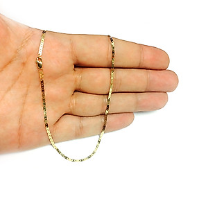 Jewelry Affairs 14k Yellow Real Gold Mariner Link Chain Necklace, 1.7mm (20.0 Inches)