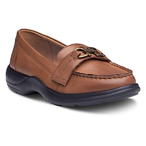 Dr. Comfort Mallory Diabetic Dress Shoes-Easy Off Leather Slip On Diabetic Shoes for Women with Micro-Suede Lining, Brown - 9 Extra Wide (E/EE)