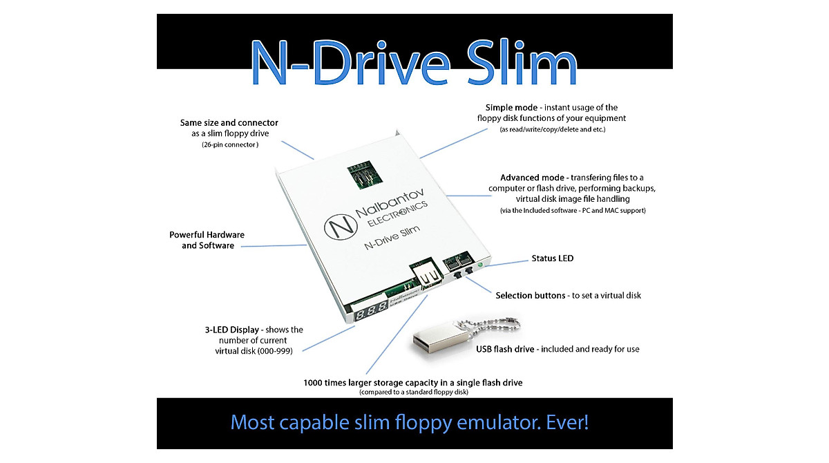 Nalbantov USB Floppy Disk Emulator for Prototrak M3 CNC | Industrial Slim