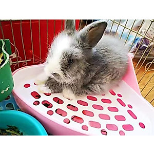 Lucky Interests 2 pcs Triangle Rabbit Litter Tray, Guinea Pig Training Corner Small Animal Toilet Potty Chinchilla Potty Box with Mini Broom & Dustpan, Disposable Cage Liner for Hamster Ferret Bunny