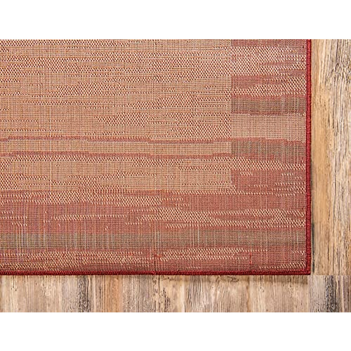 Unique Loom Autumn Collection Modern Contemporary Casual Abstract Area Rug, Rectangular 5' 0 x 8' 0, Terracotta/Burgundy Border