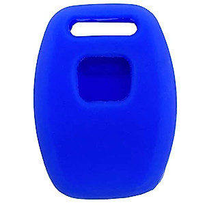 Black and Blue Silicone Rubber Keyless Entry Remote Key Fob Case Skin Cover Protector for Honda 3+1 Buttons