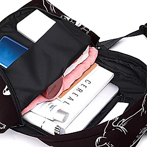 Large Canvas Backpack Cute Honey Badger Black Background College School Men & Women