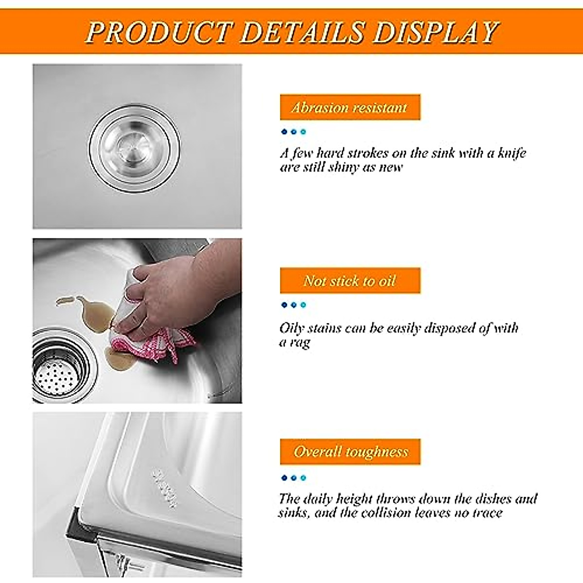 ADASTE Garage Sink Large Double Bowl Sink,Commercial Sink with Drainer Portable Sink with Hot and Cold Water，for Laundry, Backyard, Restaurant