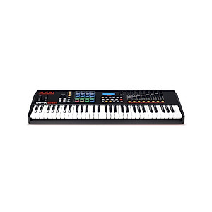 AKAI Professional MPK261 USB MIDI Keyboard Controller with 61 Semi Weighted Keys, Assignable MPC Controls, 16 Pads and Q-Links, Plug and Play | RockJam Xfinity Heavy-Duty, Double-X, Pre-Assembled, Infinitely Adjustable Piano Keyboard Stand with Locking St
