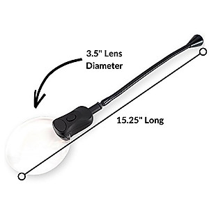 QuadHands LED 3x Magnifier w/ Light | Helping Hands Soldering Third Hand | Flexible Gooseneck Arm | Attach Magnetic Arm To Metal Stand or Surfaces | Scratch-Resistant Lens | Batteries Incl. | USA Made