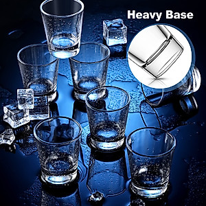 100 Pieces Clear Short Shot Glasses Bulk 1.5 oz Mini Round Shot Glasses Heavy Base Small Glass Cups for Wedding Party Espresso, Water, Juice, Milk, Coffee, Drinking (Classic Style)