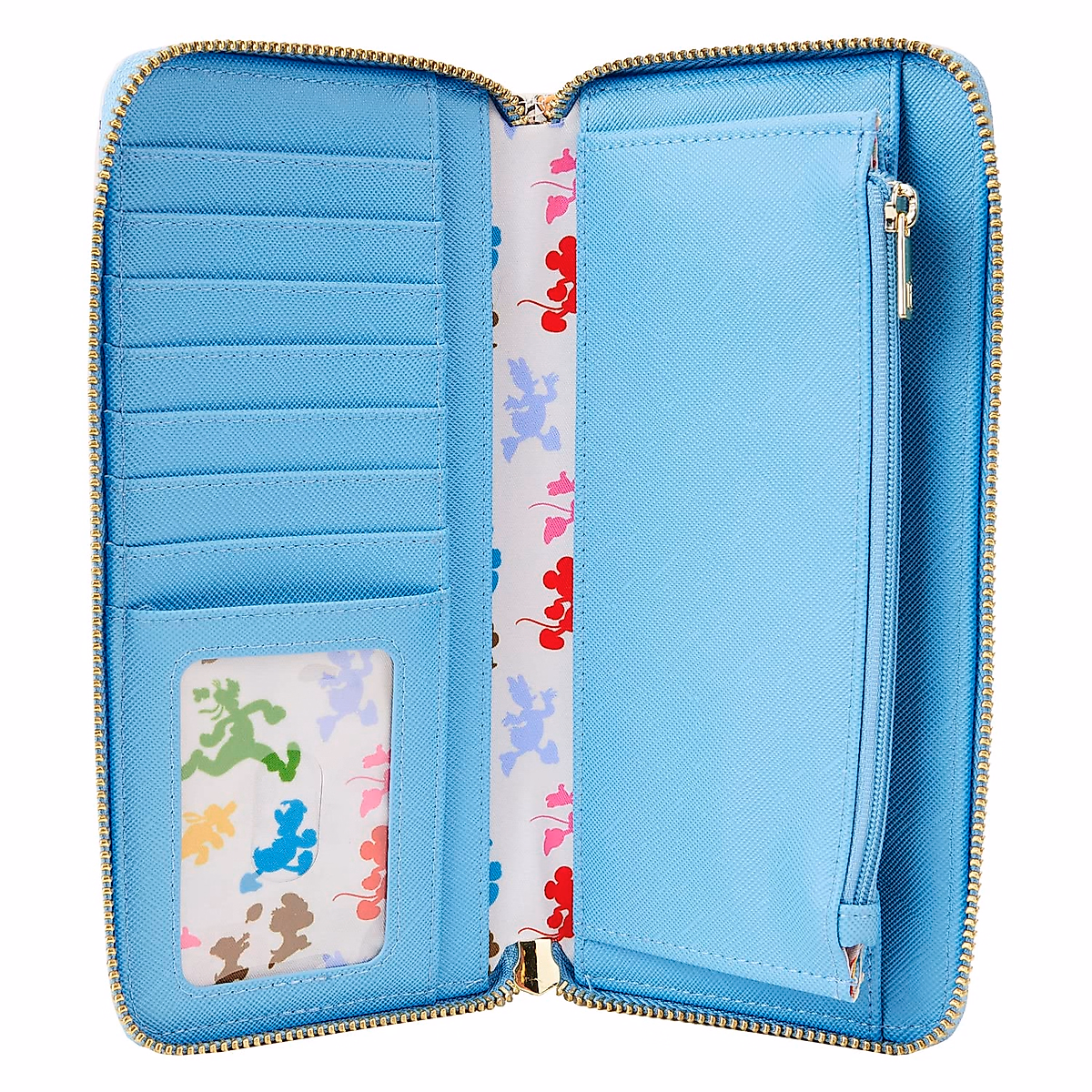 Loungefly Disney Wallet Mickey Mouse Friends Forward & Backward Print Zip Clutch