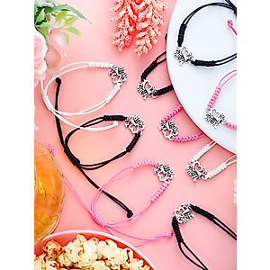 Rtteri 24 Pieces Cheer Gifts for Cheerleaders Adjustable Cheers Charm Bracelets Cheerleader Gifts for Girls Cheer Team Cheer Gifts Bulk