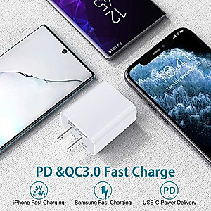 Fast USB C Wall Charger,20W PD Power Adapter Charging Block Compatible with iPhone 14 13 12 11 Pro Max,SE/X/XS,iPad Pro,Samsung Galaxy S20 S10 S9 A01 A11 A21 A51 A71 A20 A50 Note 20,Pixel 5 4a 3a 2 XL