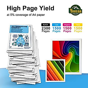 YUUSHA 950XL 951XL Compatible Ink Cartridge Replacement for HP 950 951 Ink Catridges Combo Pack, for OfficeJet Pro 8600 8610 8620 8630 8625 8615 8100 8640 276DW 251DW 271DW Printe 5Packs