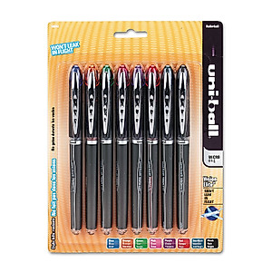 uni-ball 58092Pp Vision Elite Stick Roller Ball Pen Assorted Ink Micro 8/Pack