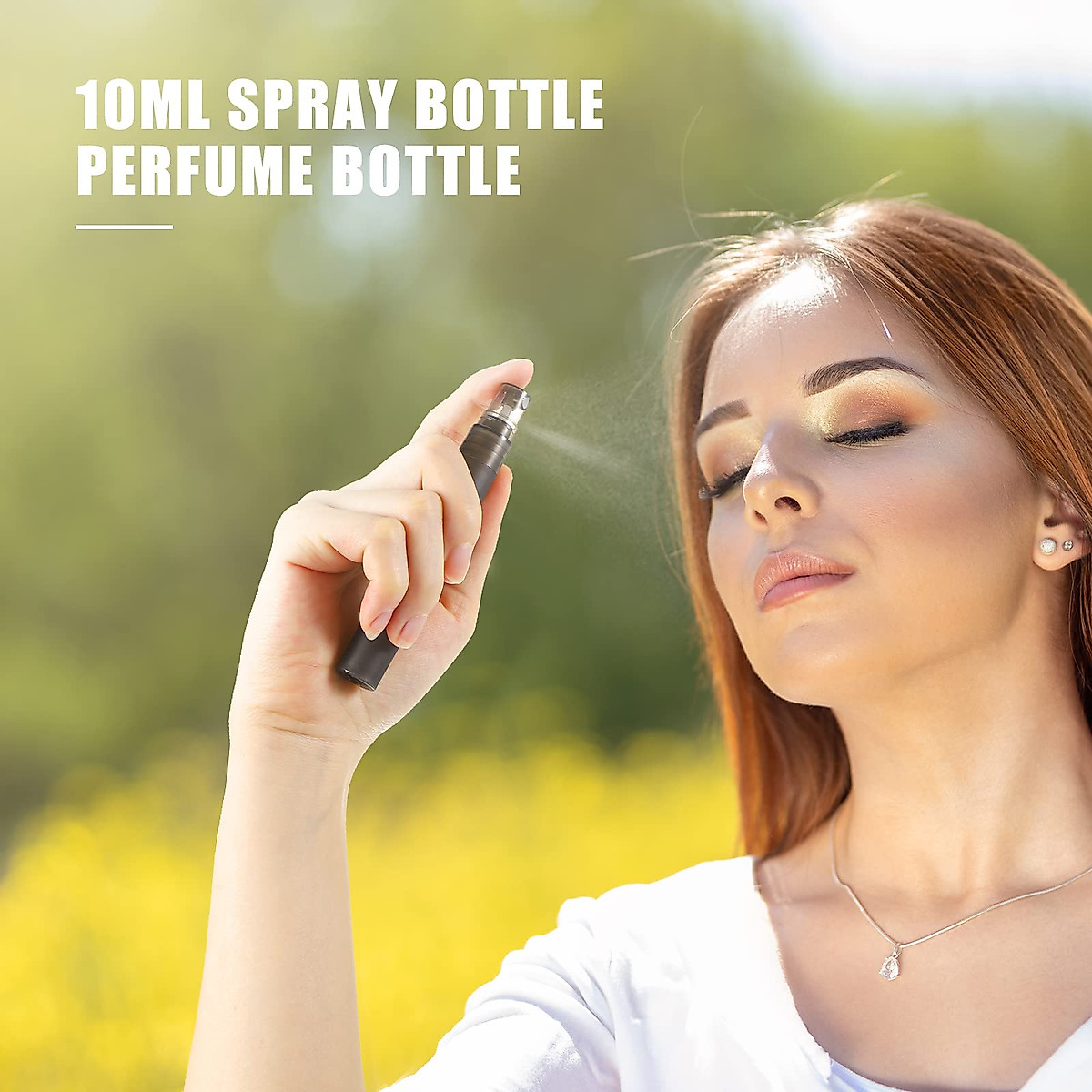 Remerry 10 ml Perfume Spray Bottles Plastic Travel Refillable Mini Bottles for Women Small Fine Mist Spray Bottles Portable Frosted Perfume Bottles Empty Atomizer for Essential Oil(50 Pcs)