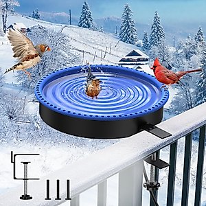 Keten Bird Bath Heater, 100W Thermostatically Controlled Heated Bird Baths Bowl for Winter, Prevents Birdbath Water from Freezing Suitable for Outdoors Garden Yard Patio Lawn