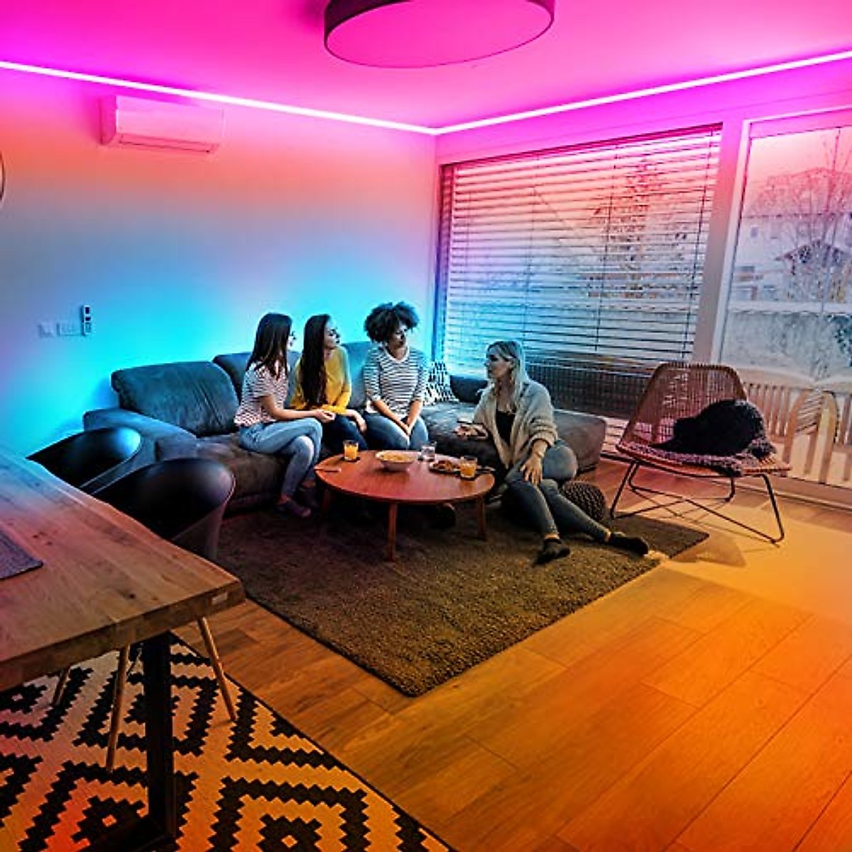 DAYBETTER Smart Led Lights 30ft, 5050 RGB Led Strip Lights Kits with 24 Keys Remote, App Control Timer Schedule Led Music Strip Lights