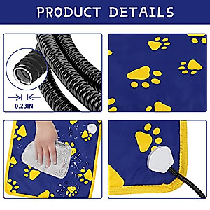 PUPPY LOVE Pet Heating Pad, Waterproof Dog Heating Pad Mat for Cat with 5 Level Timer and Temperature, Pet Heated Warming Pad with Durable Anti-Bite Tube Indoor for Dog Cat (12" Round)