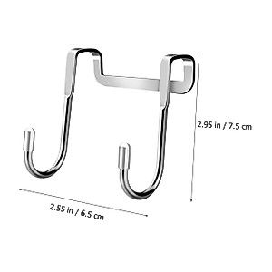 Holibanna 4pcs Double Hook Door Hook Bathroom Hanger Over The Shower Towel Hat Organizer Rack Hat Hooks Hat Hanger Coat Hangers Towel Hanger Drawer Clothes Hook 304 Stainless Steel