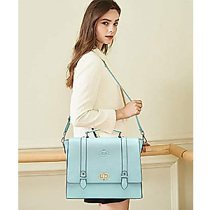 Laptop Briefcase for Women,15.6 Inch Work Tote Bag Trendy Computer Bag Business College Satchel Purse with Professional Protection Padded Compartment for Work School Travel,Mint
