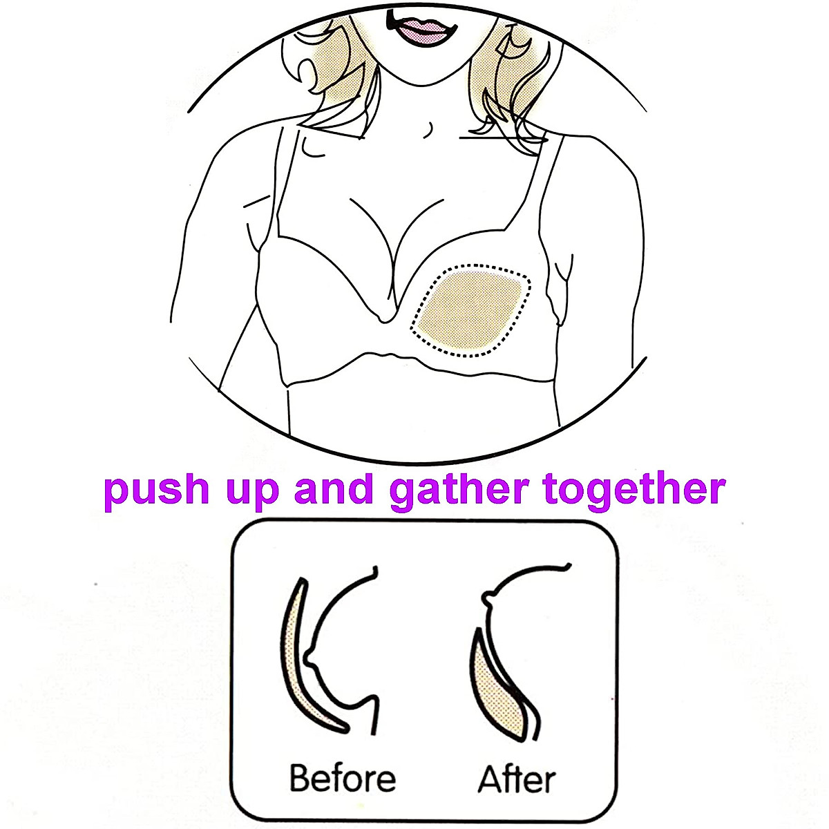 LZWIN Waterproof Silicone Bra Inserts - Push Up Breast Pads Bust Enhancers for Summer Swimsuits & Bikini (Medium (A/B Cup))