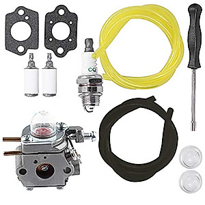WT973 Carburetor for Bolens BL110 BL160 BL425 Cub Cadet BC210 BC280 CC212 CS202 SS270 String Trimmer Brushcutter Carb Kit with Fuel Filter Fuel Lines Spark Plug