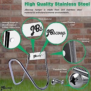 JBscoop Garden Hose Holder Stainless Steel Small Wall Mount Garden Hose Hook, Ideal for Water, Air, Hydraulic Hose, Ropes, Extension Cords Heavy Duty & Rust Proof Set of 2