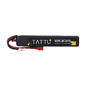 TATTU 11.1V LiPo Airsoft Stick Battery with Deans Connector,3S 1200mAh 25C Battery Pack for Airsoft Gun