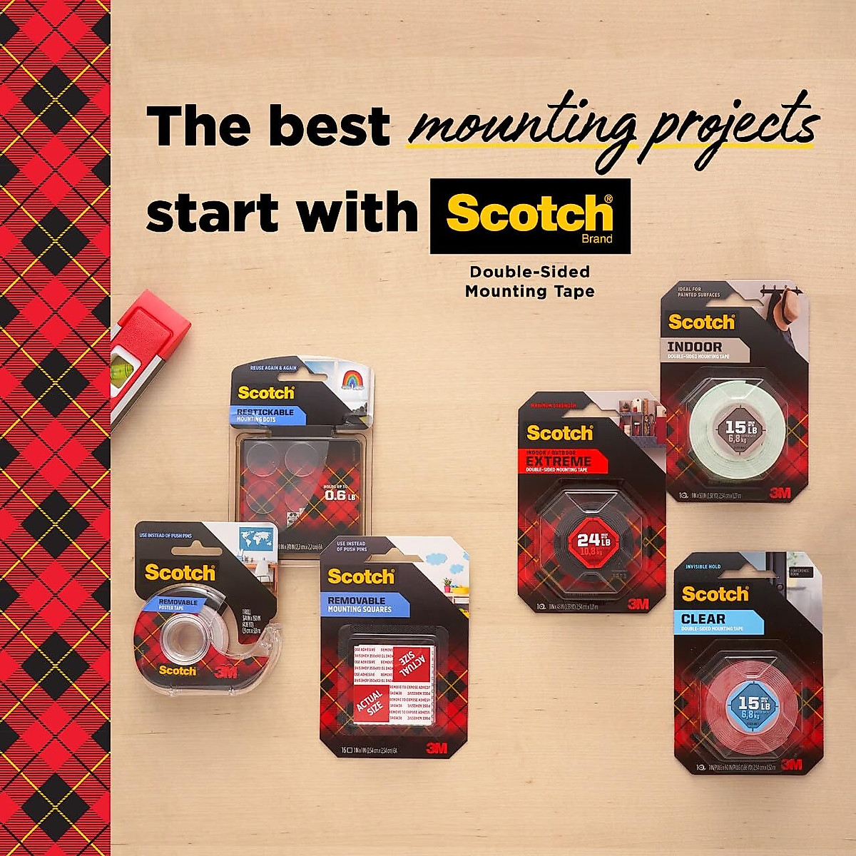 Scotch Removable Poster Clear Double Sided Tape, 3/4-in x 150-in, Clear, 1 Roll