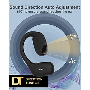 Open Ear Headphones Bluetooth 5.3 Wireless Earbuds with 800mAh Charging Case, Superior Stereo Sound Ear Buds with HD Mic for iPhone & Android, IPX6 Waterproof Open Wearable Stereo Earphones Sports