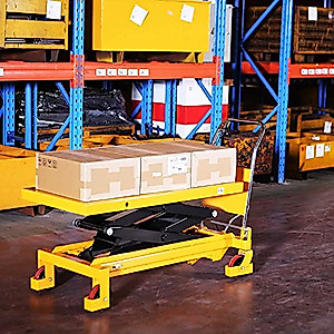 Aequanta Electric Pallet Truck Lithium Battery Mini Type Jack 48''x27'' Fork 3300lbs Capacity and Double Scissor Hydraulic Mobile Lift Table 59" Lifting Height 1760lbs Capacity