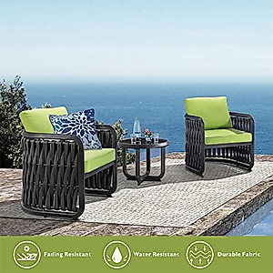 JMGBird Outdoor Chair Cushions Set of 4, Water Resistant Seat Cushions 19 x 19 Inch with Ties Outdoor Cushions for Patio Furniture