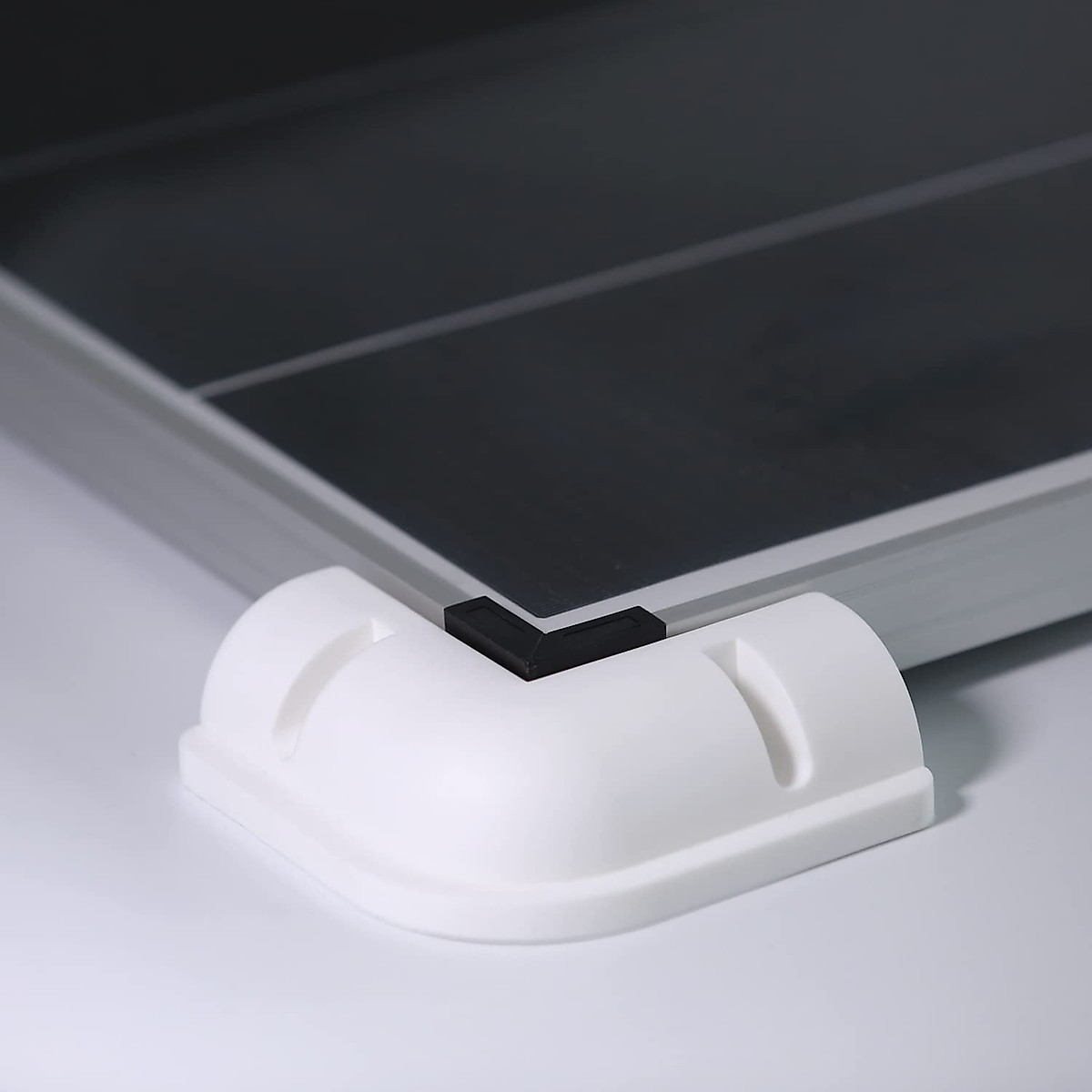 Alrska100w (Watt) 12v Monocrystalline Solar Panel Module with Connector + 7Pcs ABS Bracket Outdoor RV Yacht Flat Roof Camper Plastic Photovoltaic Bracket