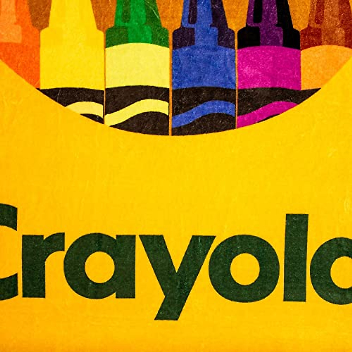 Crayola Crayon Box Retro-Style Fleece Throw Blanket | Plush Soft Cover for Sofa, Bed | 45 x 60 Inches