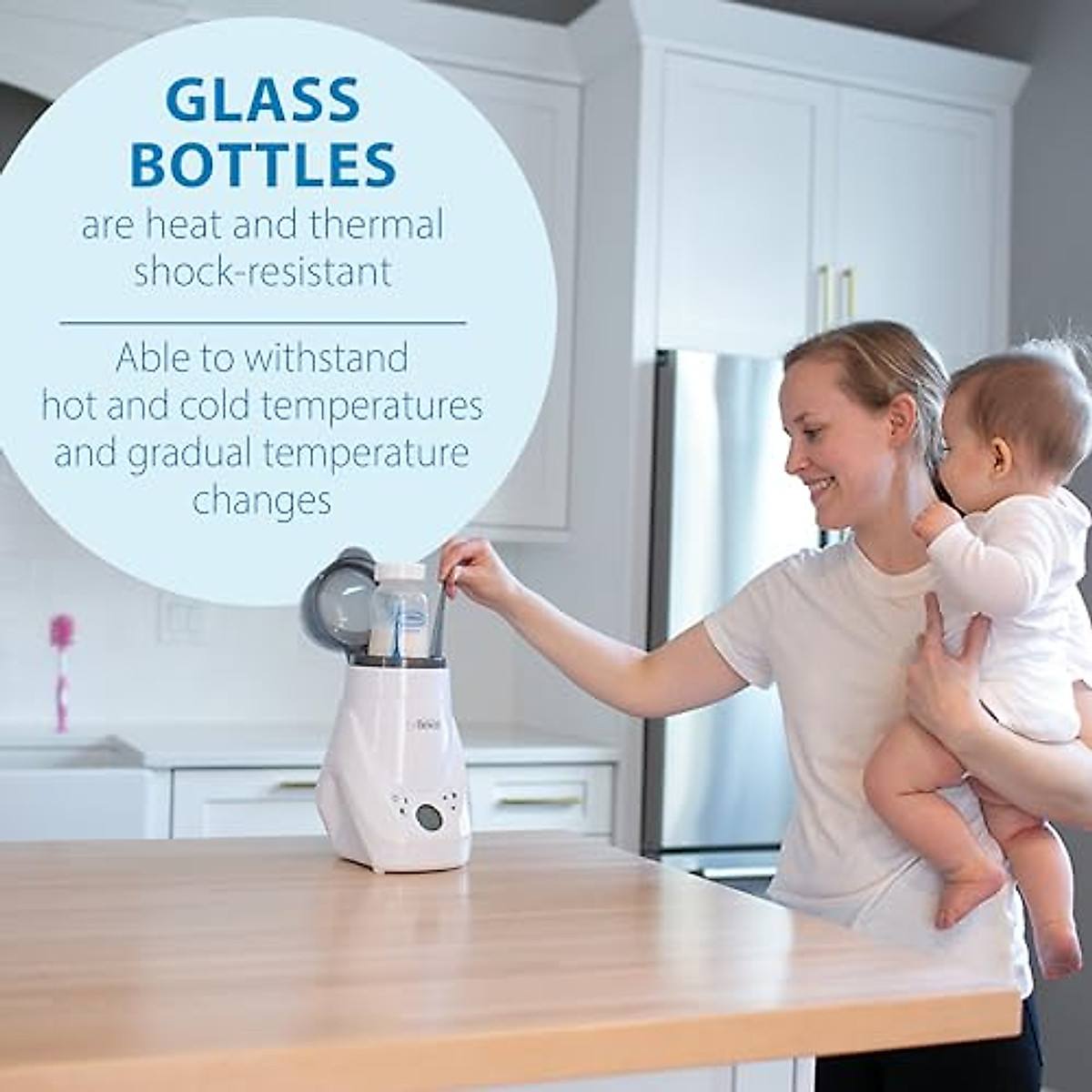 Dr. Brown's Natural Flow® Anti-Colic Options+™ Narrow Glass Baby Bottle Starter Set with Silicone Sleeves,Brush and Soft 100% Silicone HappyPaci™ Pacifier for Newborns