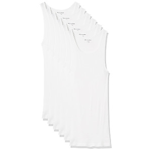 Amazon Essentials Men's Tank Undershirts, Pack of 6, White, X-Large