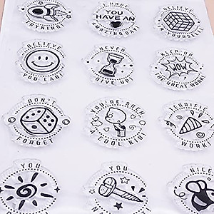 ljhnba Exquisite Encourage Silicone Clear Stamp Small Pattern Background Rubber Seal Transparent Stamper for DIY Scrapbooking Transparent Stamper for Card Making