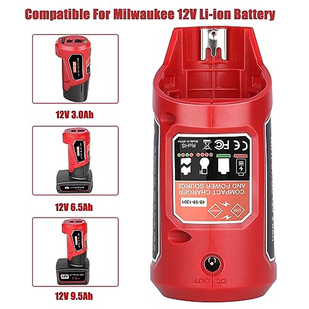JYJZPB 12V USB Power Source Replacement Compatible for Milwaukee M12 12V Battery USB Charger Adapter for Milwaukee 12 Volts Heated Jacket 48-59-1201 48-11-2420 48-11-2411 M12 Power Source Adapter