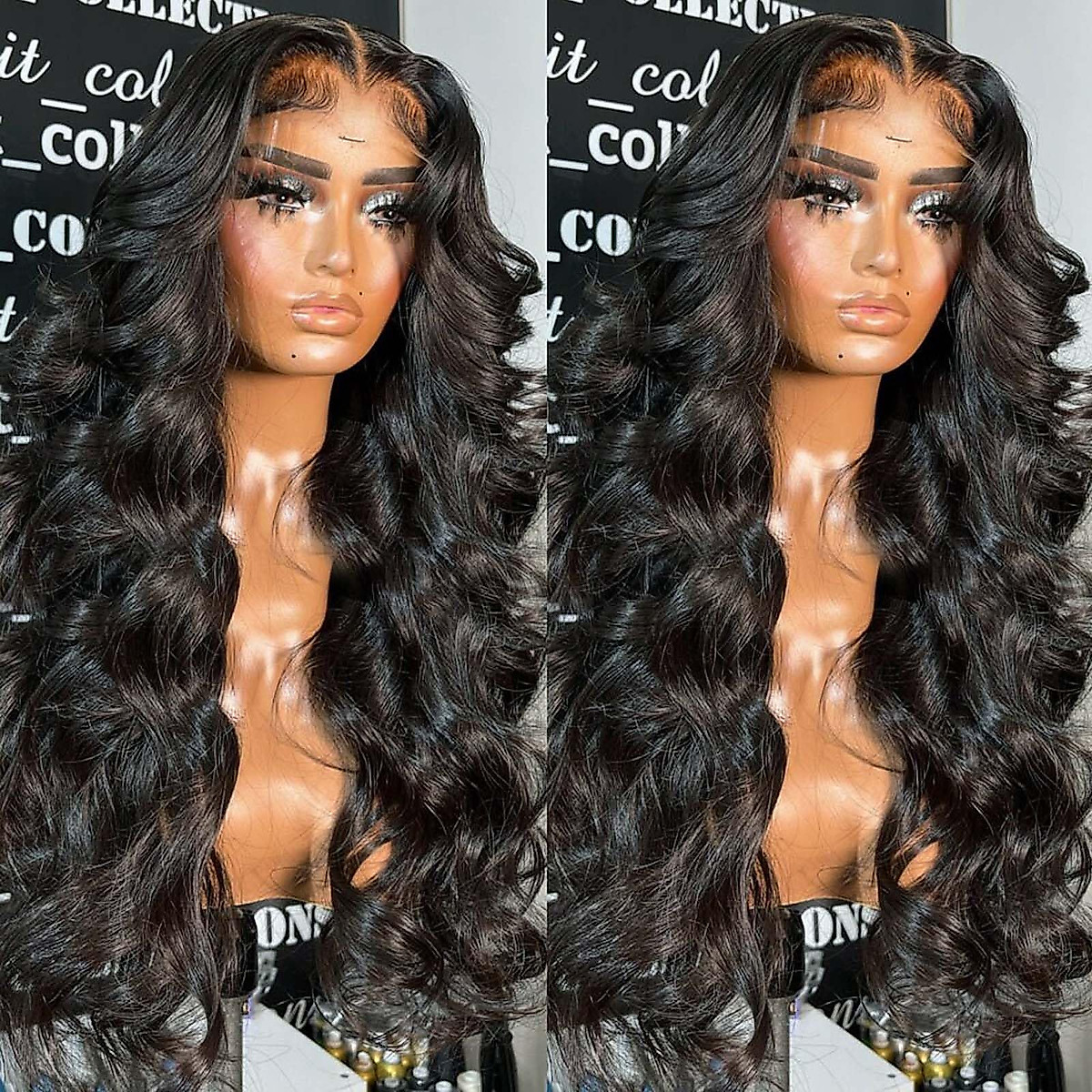 5x5 HD Lace Closure Wigs Body Wave Closure Wigs Human Hair Pre Plucked 180% Density Transparent Lace Closure Wig Glueless Body Wave Closure Wig with Baby Hair 24 inch