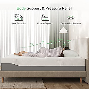 Novilla Queen Size Mattress, 12 Inch Cooling Gel Memory Foam Mattress in a Box, Foam Mattresses for Cooler Sleep & Pressure Relief, Medium Soft Bed Mattresses with Motion Isolation, Vibrant