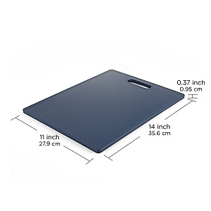Copco Large Plastic Cutting Board, 11x14-Inch, Steel Blue