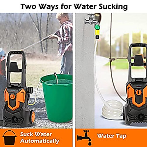 Max. 3000PSI 1.8GPM Electric Pressure Washer Power Washer, High Pressure Washer with Spray Gun 4 Nozzle Adapter and Soap Nozzle for Cleaning Garden Car Patio Fence Yard Driveways