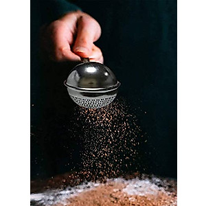 HULISEN Flour Duster for Baking, One-Handed Operation, 304 Stainless Steel Powdered Sugar Shaker Duster, Pick Up and Dust Flour Sifter, Gift Package