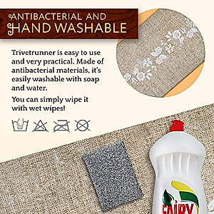 Anna Stay Table Runners - Trivet & Table Runner, Handles Heat Up to 300F, Anti Slip, Hand Washable, Convenient for Hot Dishes and Pots, Great as Jute Dresser Decor & Table Decor, Burlap Table Runners