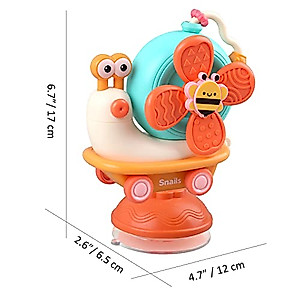 Baby Suction Cup Spinner Toys - Toddler Sensory Montessori Educational Fine Motor Skills Toys Learning Activities - Gifts for 6 9 12 18 Month Age 1 2 3 One Two Year Old Boys Girls Infant Bath Toys