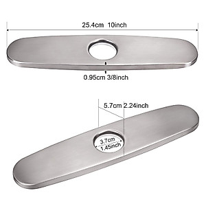 COOLWEST Deck Plate 10Inch for Single Hole Kitchen Sink Faucet Commercial Kitchen Faucet Hole Cover Escutcheon Stainless Steel