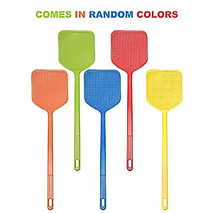 FRASTO Rubber Fly Swatter - Heavy Duty Fly Swatter Plastic - Fly Swatter Heavy Duty - Fly Swatter Long Handle Fly Swatter Pack of 3 - Fly Swatters Bulk